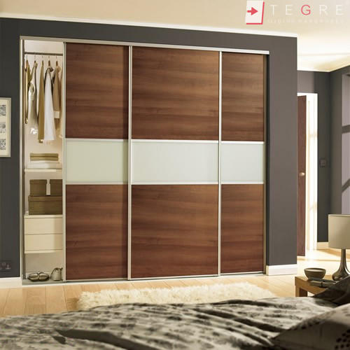Cream and Chestnut Panel Gallery - Sliding & Built in Wardrobes - Tegre